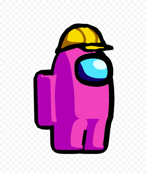 HD Pink Among Us Character With Hard Hat PNG | Citypng