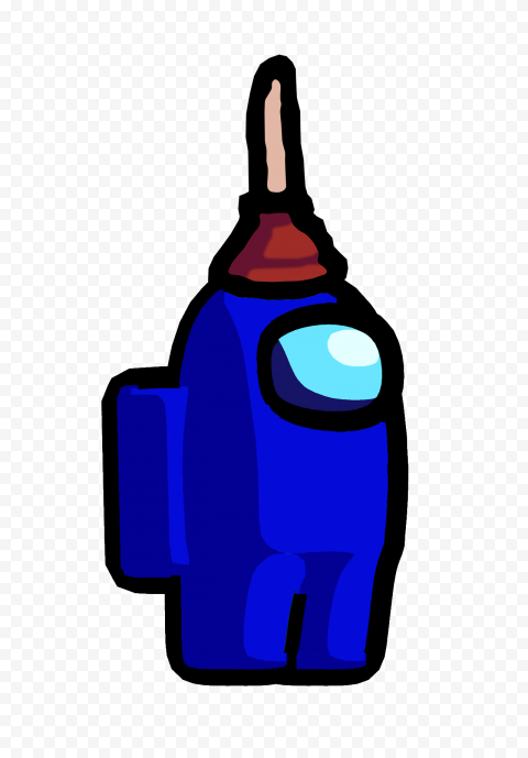 HD Blue Among Us Character Plunger Hat PNG | Citypng