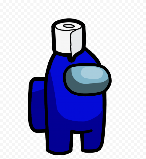 HD Blue Among Us Crewmate Character With Toilet Paper Hat PNG | Citypng