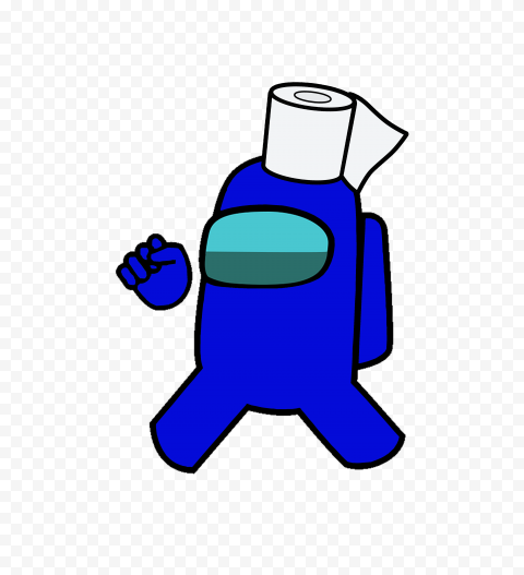 HD Blue Among Us Crewmate Character With Toilet Paper On Head PNG | Citypng