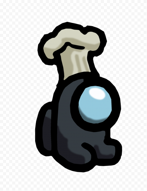 HD Black Among Us Mini Crewmate Chef Hat PNG | Citypng