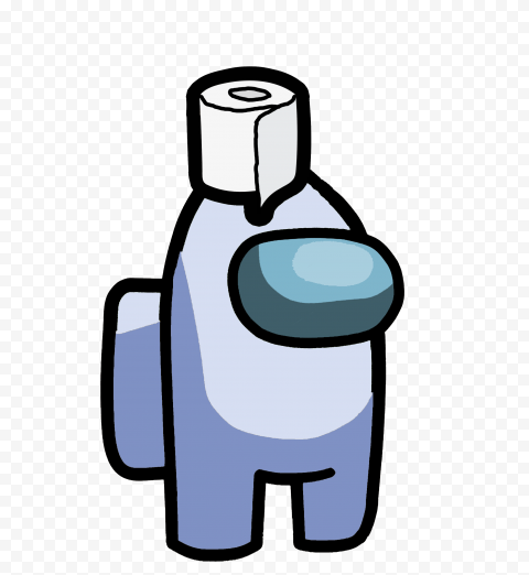HD White Among Us Crewmate Character With Toilet Paper Hat PNG | Citypng