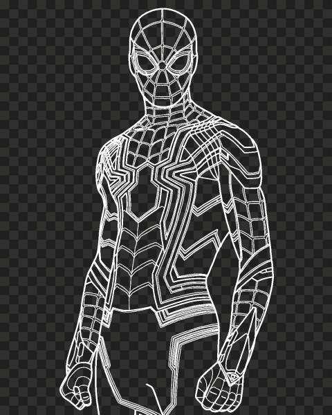 HD Superhero Spiderman White Outline Character PNG | Citypng