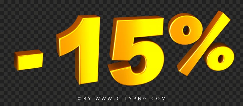 -15% Fifteen Percent Discount Yellow Gradient Logo | Citypng
