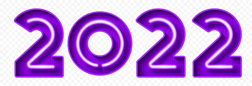 2022 Purple Neon Numbers PNG | Citypng