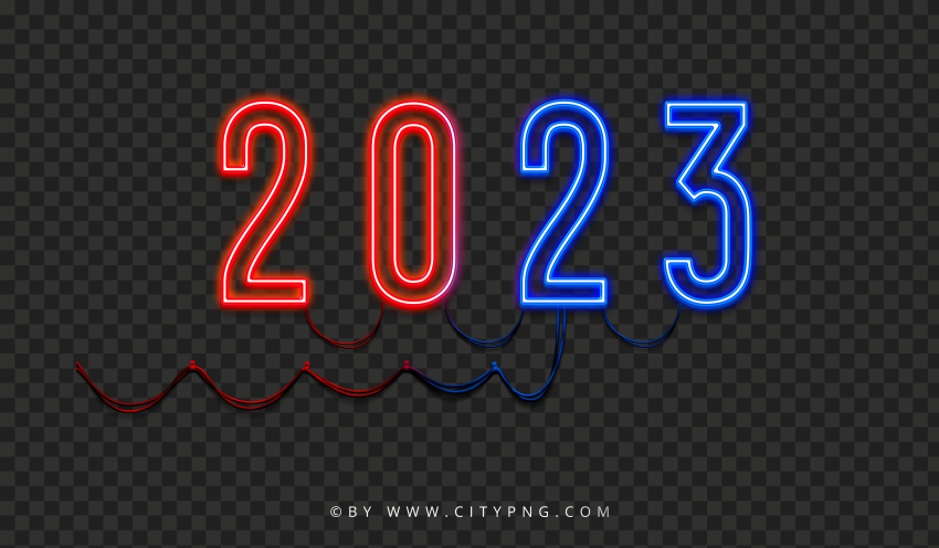 2023 Blue And Red Neon Sign PNG | Citypng