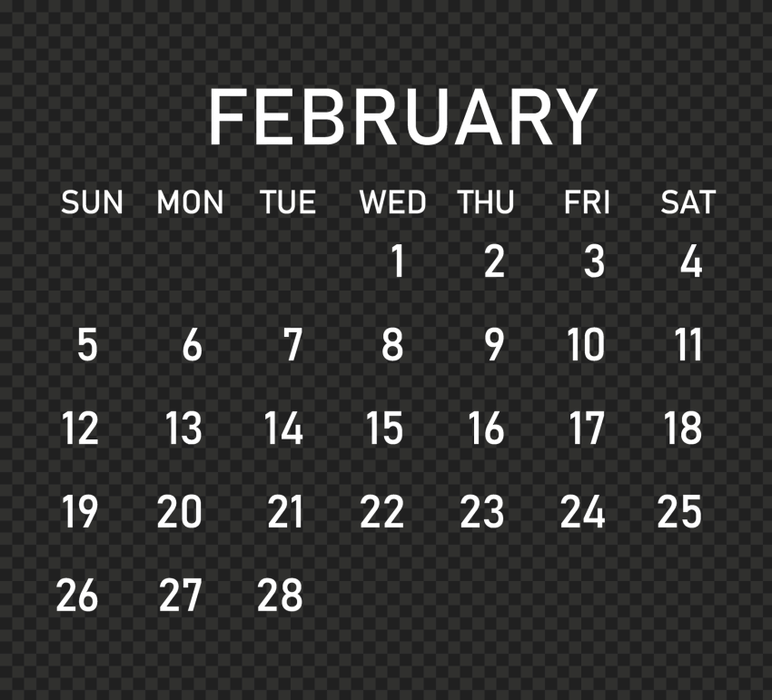 2023 February White Calendar PNG Image | Citypng