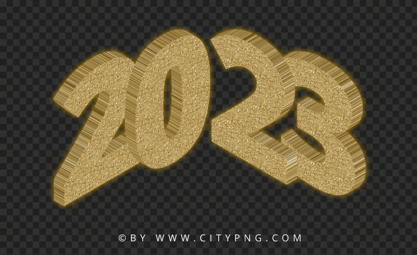 2023 Gold Art Line Text Logo Numbers HD PNG | Citypng