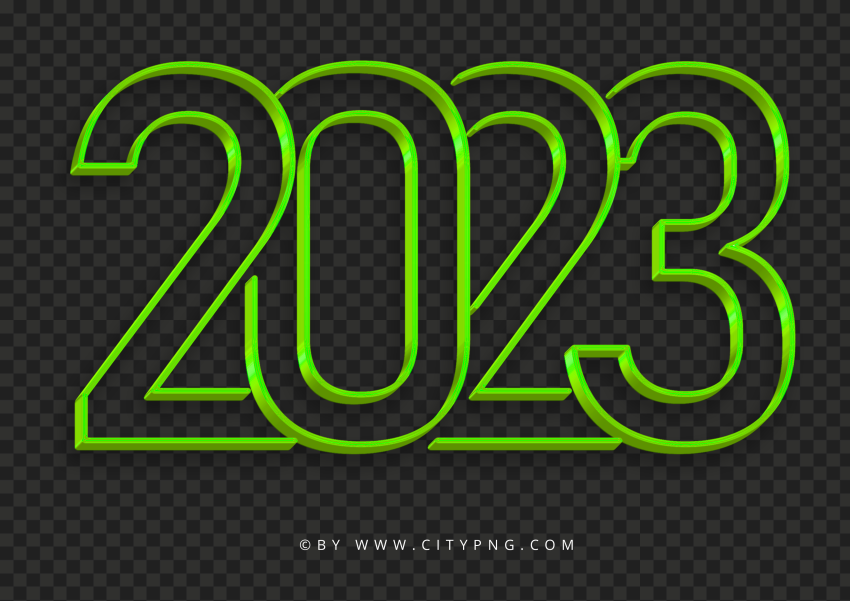 2023 Green Art Line Text Logo Numbers HD PNG | Citypng