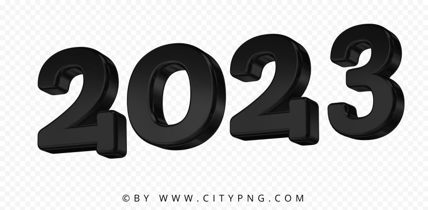 2023 New Year 3D Black Logo Text PNG Image | Citypng