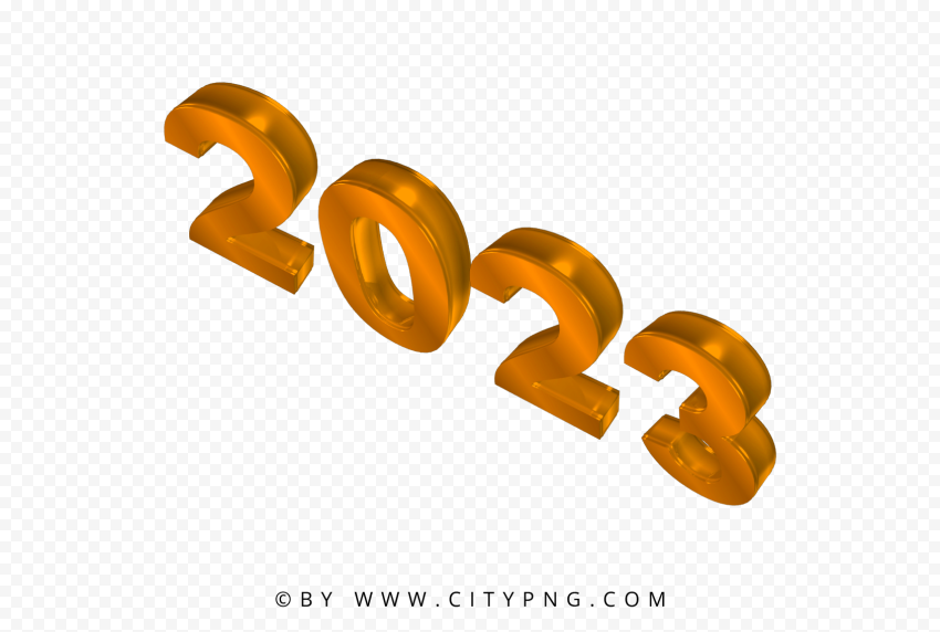 2023 Orange 3D Text Logo Numbers Image PNG | Citypng