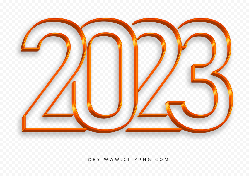 2023 Orange Art Line Text Logo Numbers PNG | Citypng