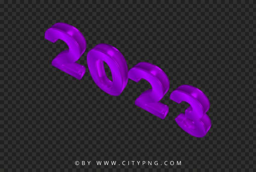2023 Purple 3D Text Logo Numbers HD Transparent PNG | Citypng