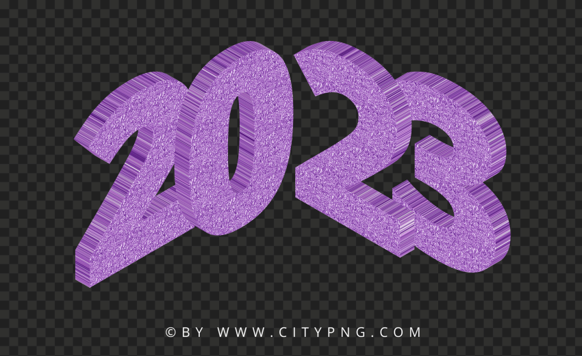 2023 Purple Glitter 3D Text HD Transparent PNG | Citypng