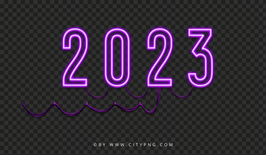 HD 2023 Pink Neon Glowing Sign Transparent PNG | Citypng