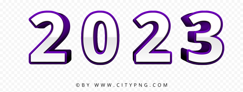 Creative Purple 2023 Text Logo Numbers PNG | Citypng