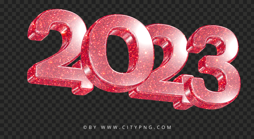 2023 New Year 3D Red Logo Text Download PNG | Citypng