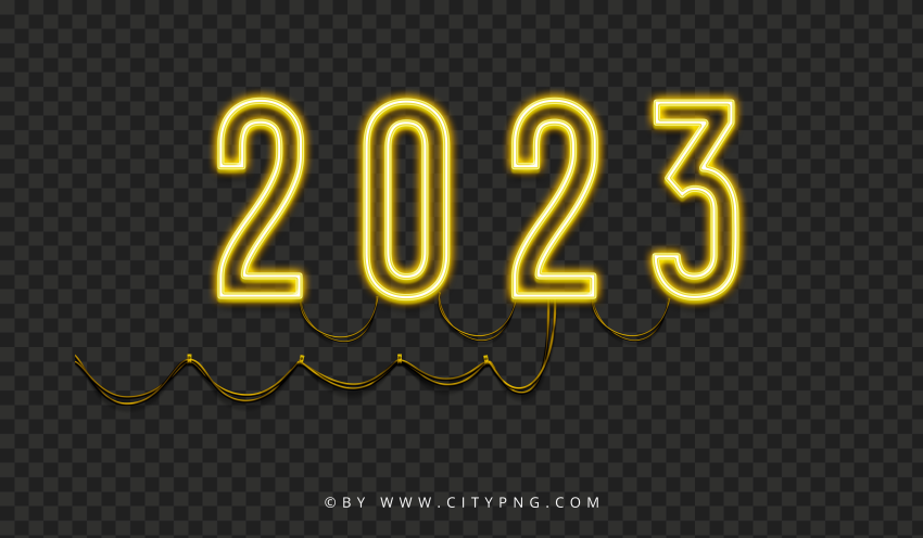 2023 Yellow Neon Glowing Sign Download PNG | Citypng