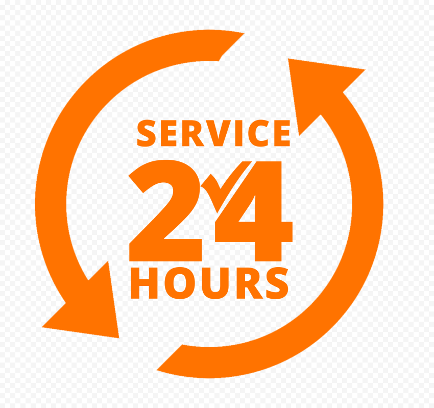 24 Hours Service Orange Logo Icon Sign HD PNG | Citypng