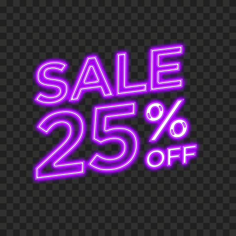 25% Percent Off Sale Neon Purple Sign HD PNG | Citypng