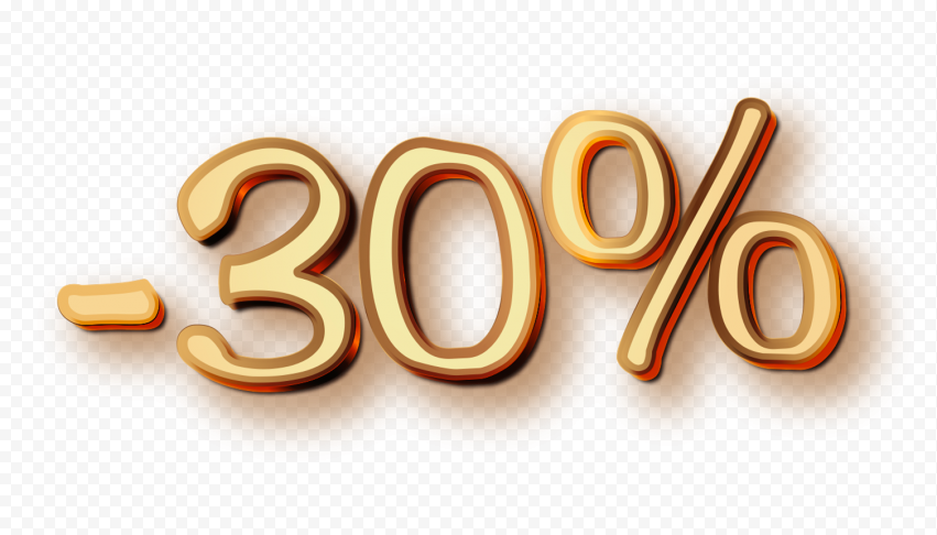 -30% Discount Sale Gold Text Transparent PNG | Citypng