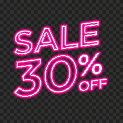 30% Off Sale Neon Pink Sign PNG | Citypng