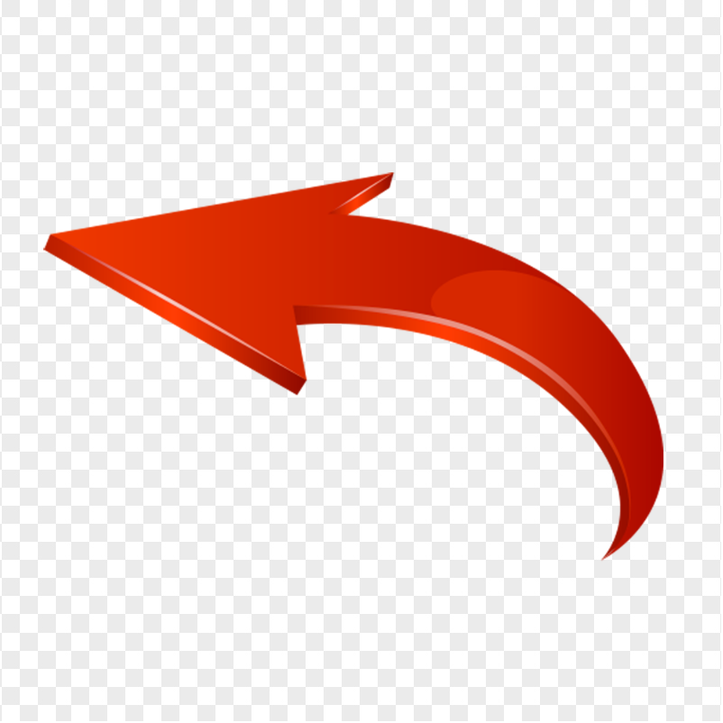 3d Red Curved Arrow