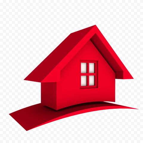 3D Red House Logo Icon Transparent Background | Citypng