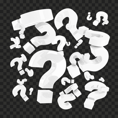 3D White Question Marks Icons Pattern HD PNG | Citypng
