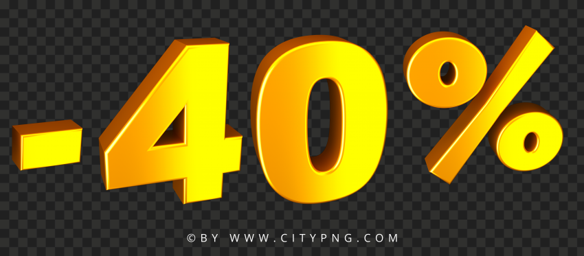 -40% Forty Percent Discount Yellow Gradient Logo | Citypng