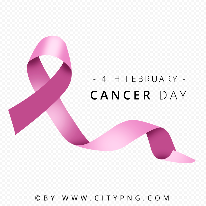 4th February World Cancer Day Pink Breast Ribbon PNG | Citypng
