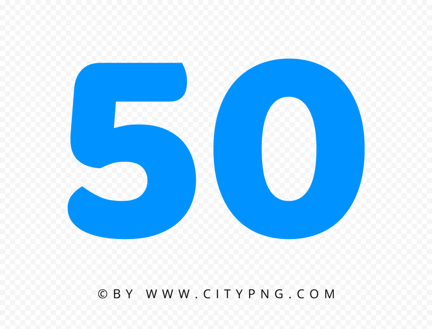 50 Blue Text Number HD Transparent Background | Citypng