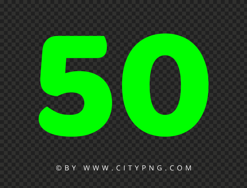 50 Green Text Number HD PNG | Citypng
