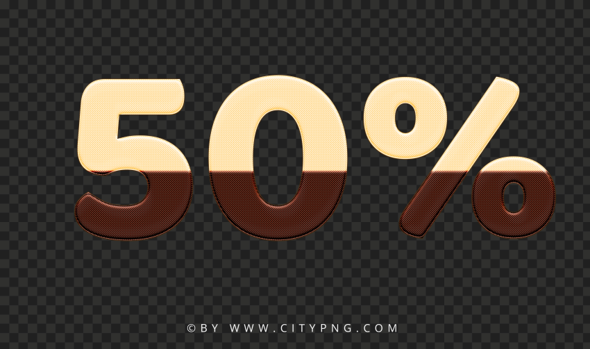 50% Percent Chocolate Style Transparent PNG | Citypng