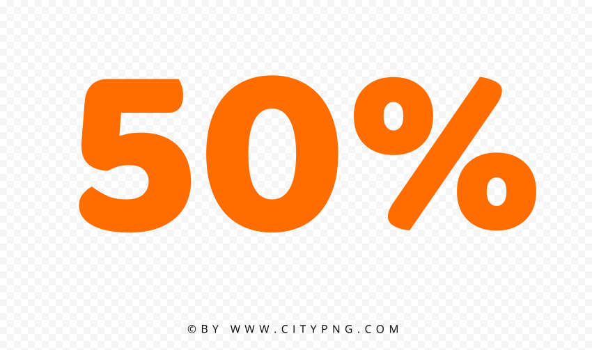 50% Percent Orange Text Number HD Transparent PNG | Citypng