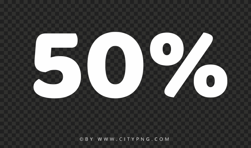 50% Percent White PNG Image | Citypng