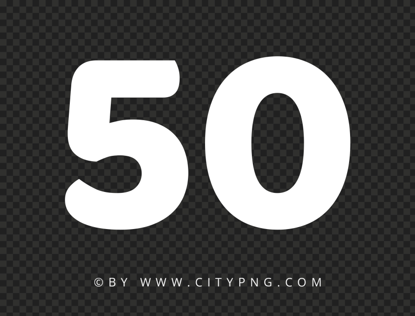 50 White Text Number HD Transparent PNG | Citypng