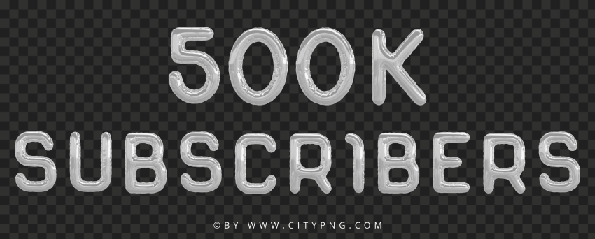 500K Silver Balloons Youtube Subscribers PNG | Citypng