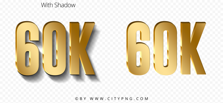 60K Gold Number HD Transparent Background | Citypng