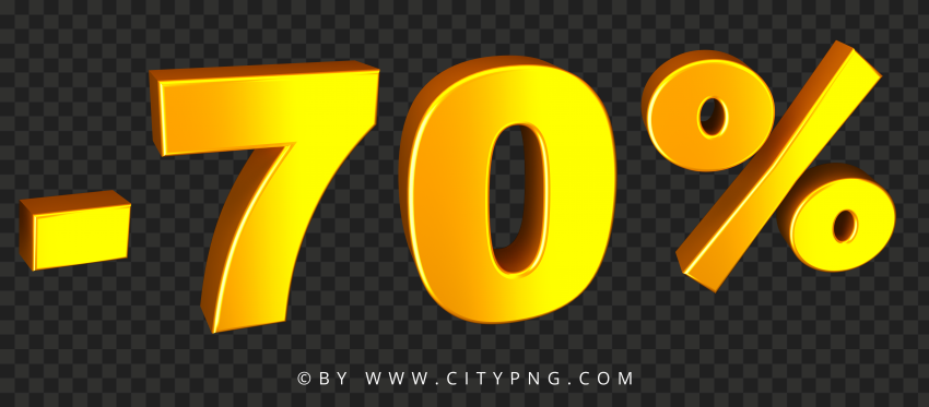 -70% Seventy Percent Discount Yellow Gradient Logo PNG | Citypng