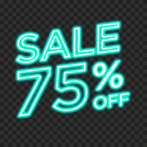 75% Off Sale Neon Blue Green Sign HD PNG | Citypng