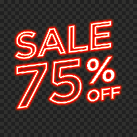 75% Off Sale Neon Red Sign HD PNG | Citypng