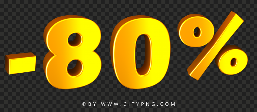 -80% Eighty Percent Discount Yellow Gradient Logo PNG | Citypng