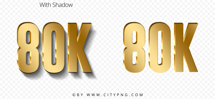 80K Gold Number Text PNG Image | Citypng