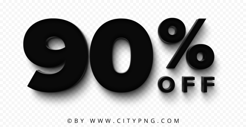 90 Percent OFF Text Black Logo Sign Transparent PNG | Citypng