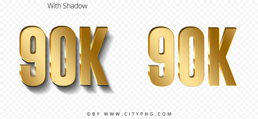 90K Gold Number Text FREE PNG | Citypng