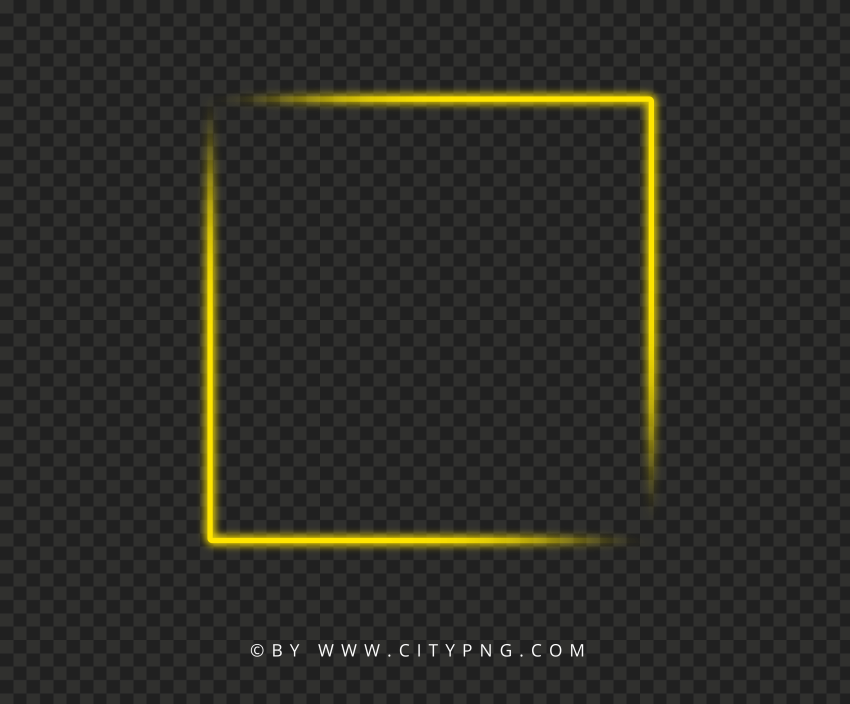 HD Glowing Blurry Square Yellow Frame Transparent PNG | Citypng