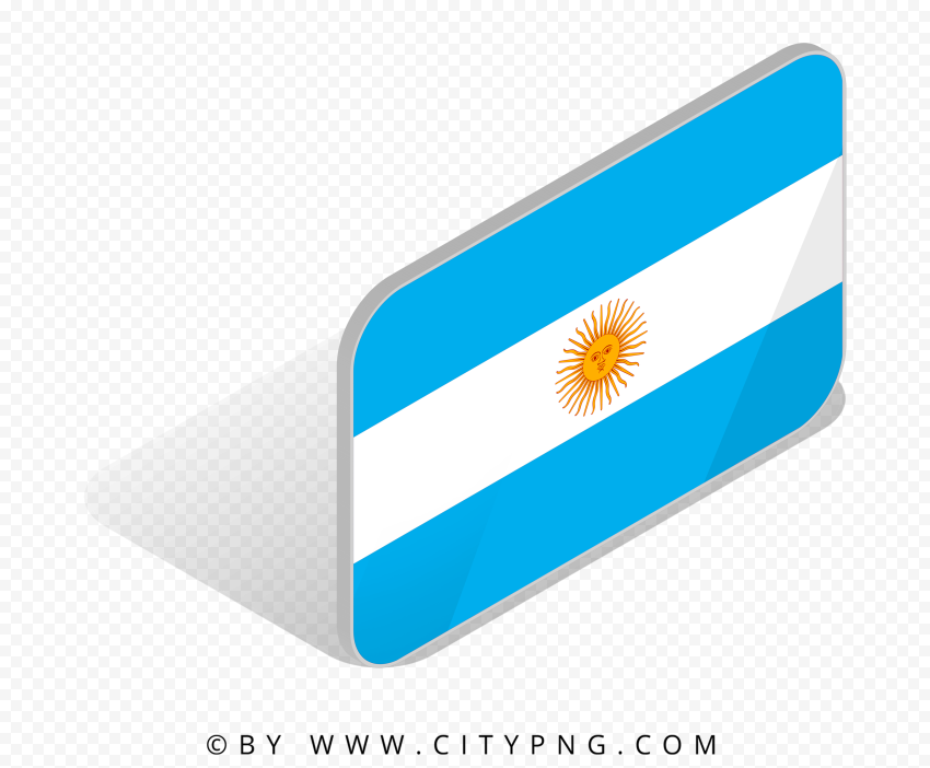 Argentina Isometric 3D Flag Icon PNG IMG | Citypng