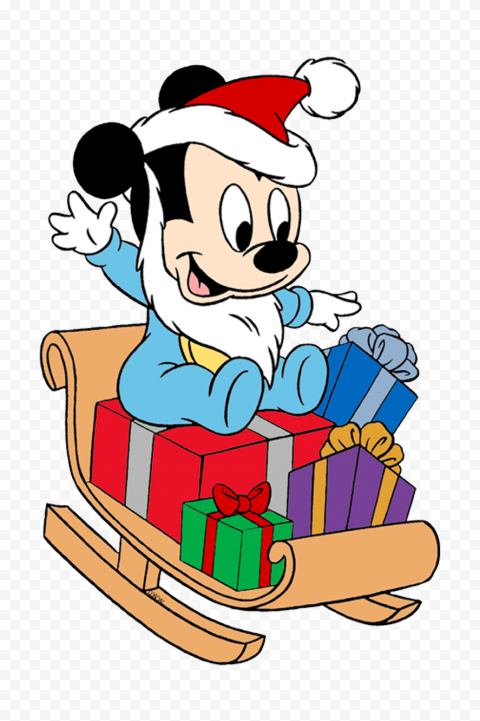 Baby Mickey Mouse Christmas Sleigh PNG | Citypng