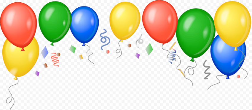 Balloons And Confetti Background Clipart